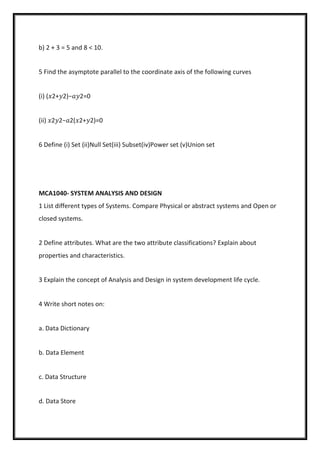 Smu mca spring 2014 solved assignments | DOCX | Computing | Technology & Computing