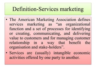 SERVICES MARKETING | PPTX | Economy | Business and Finance