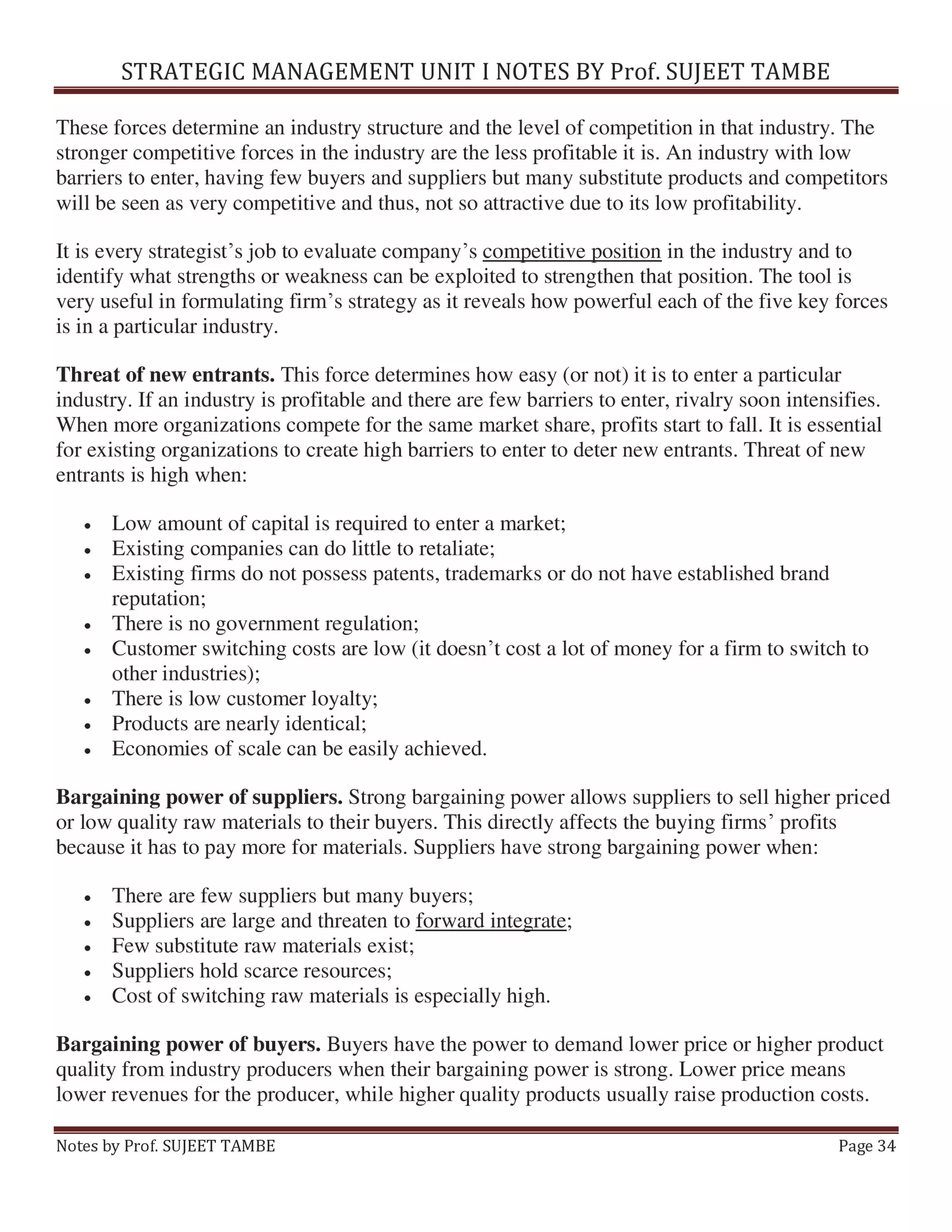 Strategic Management Unit 1 notes | PDF