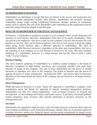 Strategic Management Unit 1 Notes Pdf