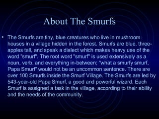 Smurf Turf | PPT | Desserts and Baking | Food & Drink
