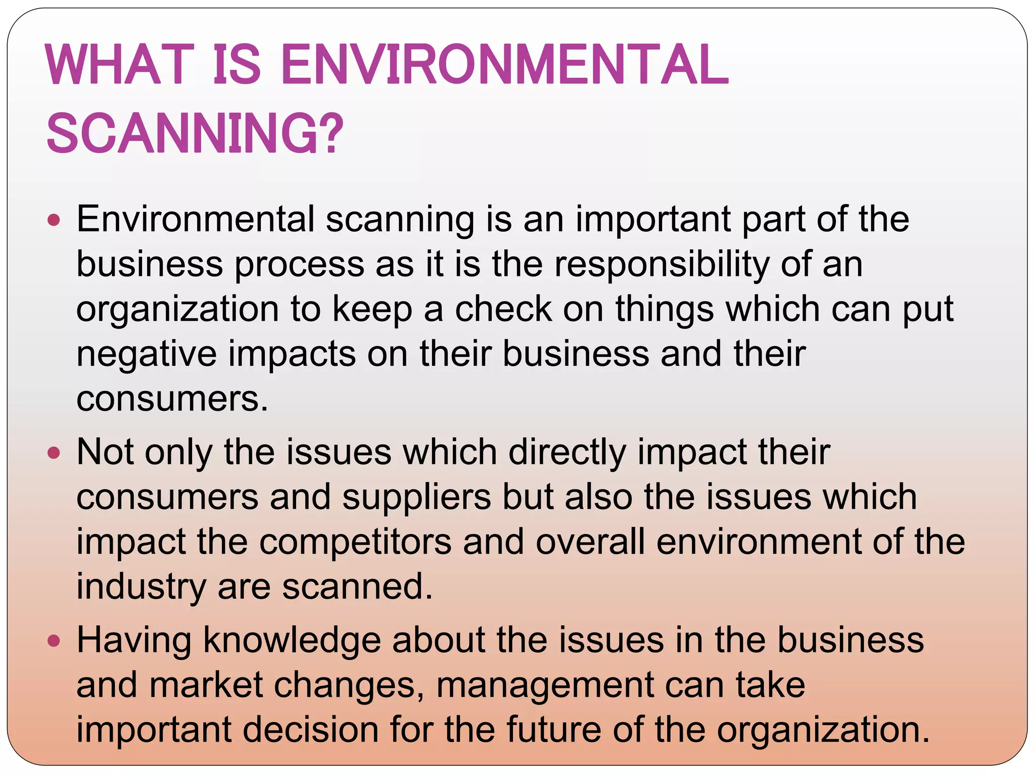 Environmental Scanning Techniques | PPTX