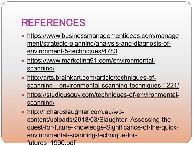 Environmental Scanning Techniques | PPTX