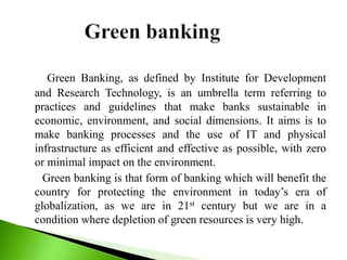 GREEN BANKING PRESENTATION | PPTX