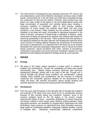 HILL AREA DEVELOPMENT – EMERGING ISSUES- SUSTAINABLE OPTIONS | DOC ...