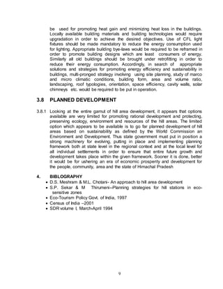 Hill area development - Emerging Issues- Sustainable Options | PDF