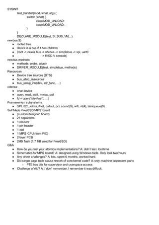 Bsdtw17: ruslan bukin: free bsd/risc-v and device drivers | DOCX ...