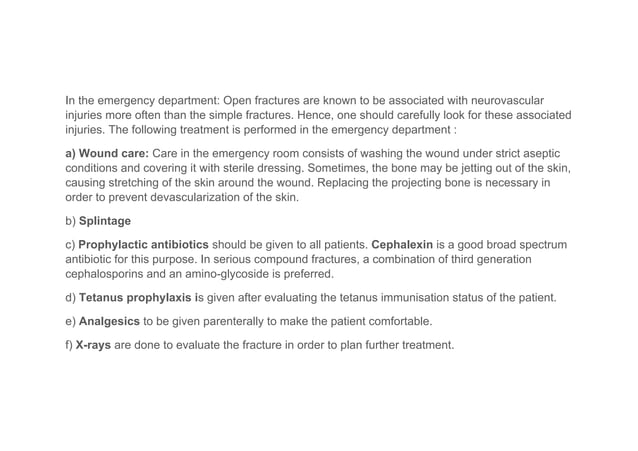Definitive management of Closed Fracture and Management of Open ...