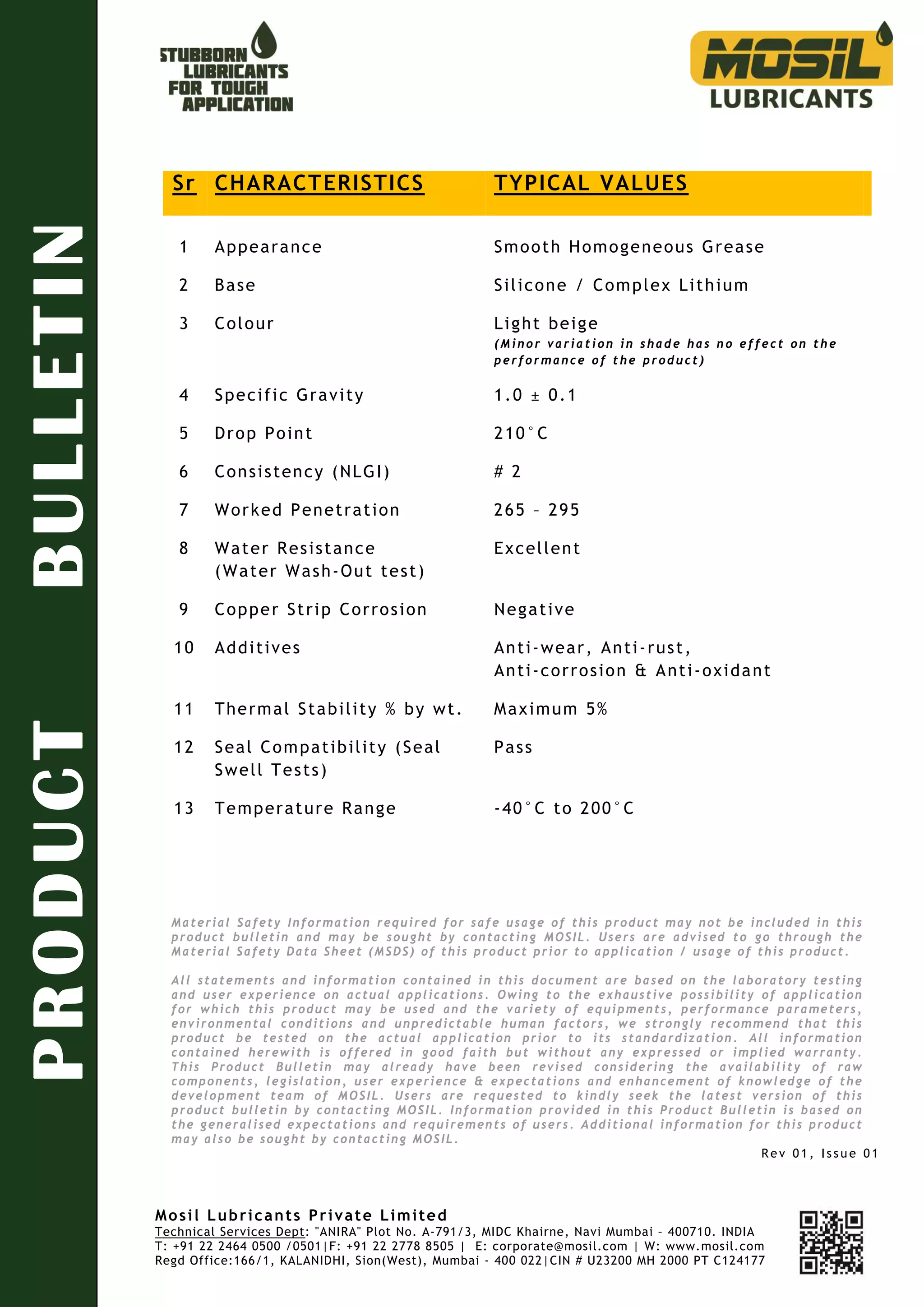 Multipurpose silicone grease by Mosil Lubricant | PDF
