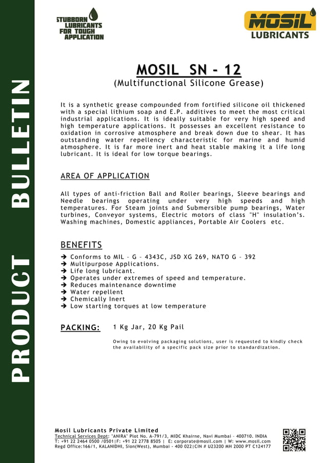 Multipurpose silicone grease by Mosil Lubricant | PDF | Physics | Science