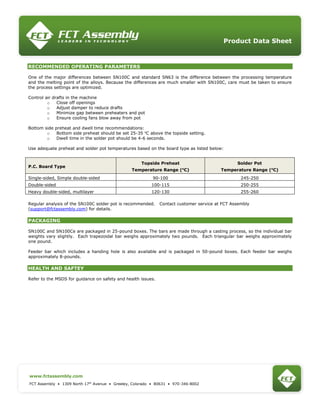 Sn100c Bar Solder | PDF