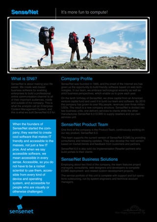 Sense/Net Company Profile | PDF | IT and Internet Support | Internet