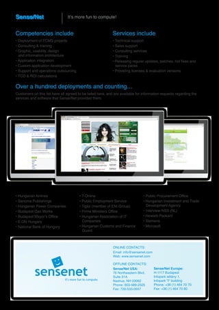 Sense/Net Company Profile | PDF | IT and Internet Support | Internet