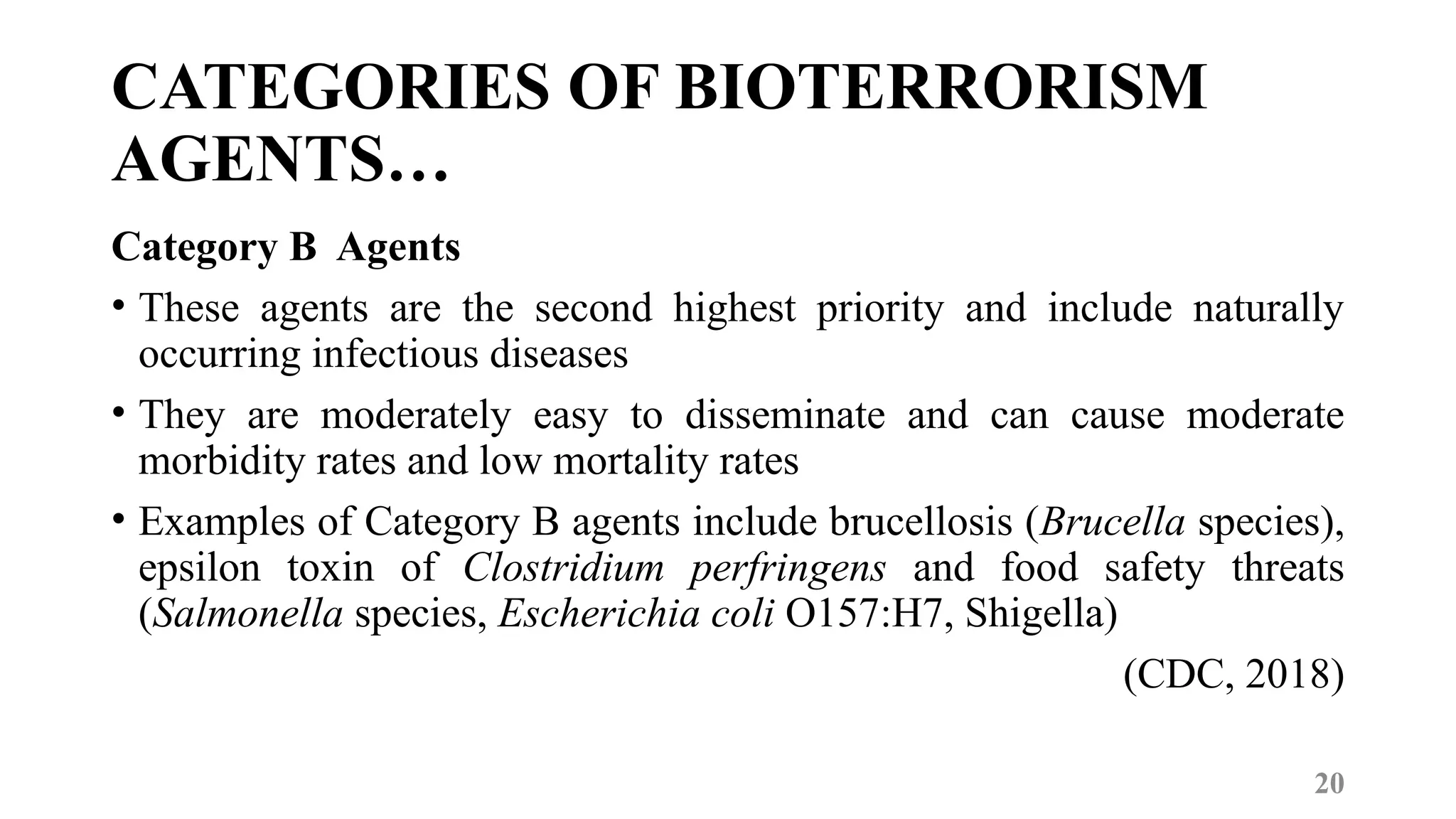 CATEGORIES OF BIOTERRORISM AGENTS....pptx