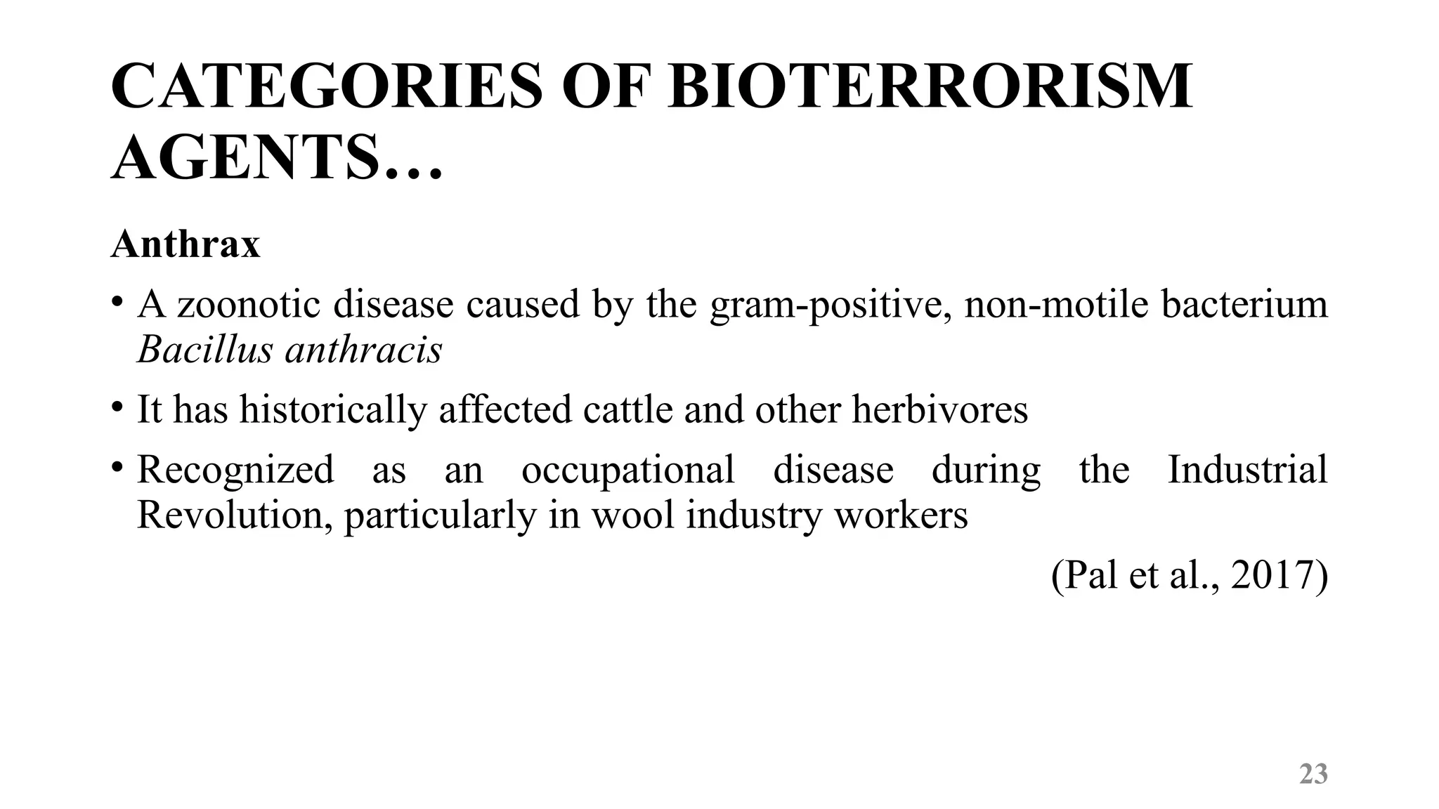 CATEGORIES OF BIOTERRORISM AGENTS....pptx