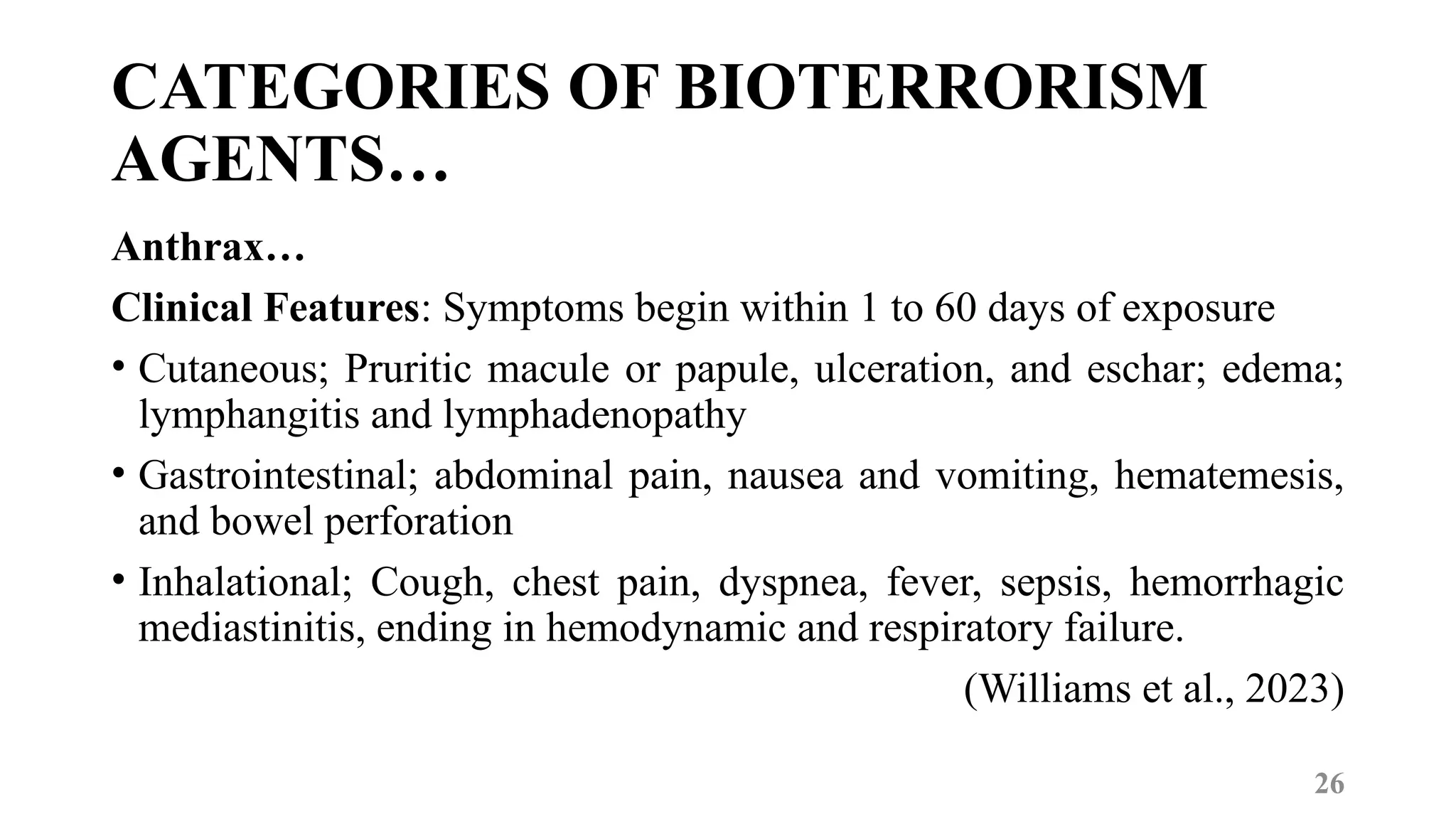 CATEGORIES OF BIOTERRORISM AGENTS....pptx