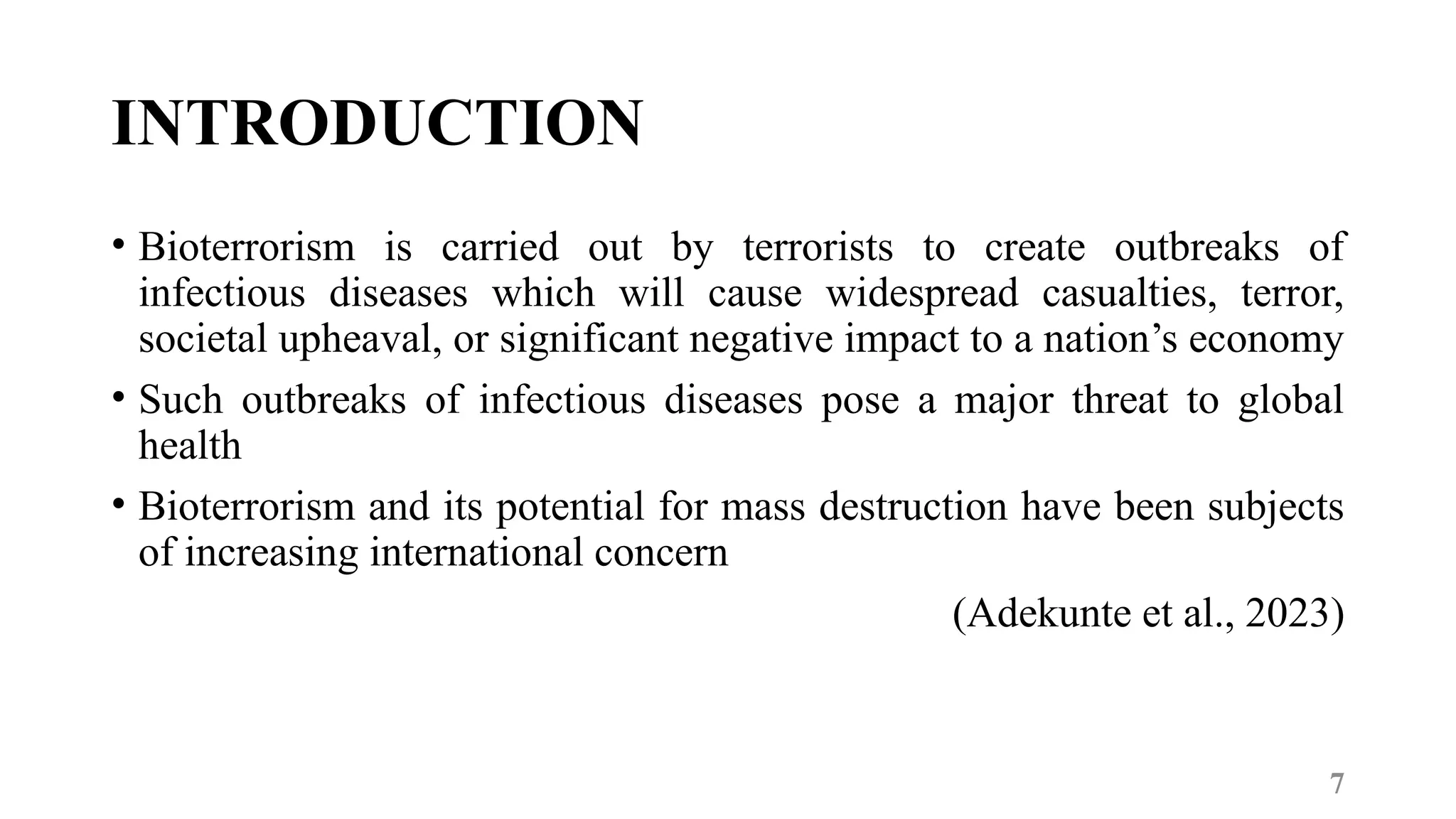CATEGORIES OF BIOTERRORISM AGENTS....pptx