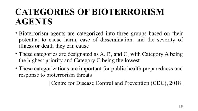 CATEGORIES OF BIOTERRORISM AGENTS....pptx