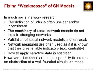 Using Agent-Based Simulation to integrate micro/qualitative evidence ...