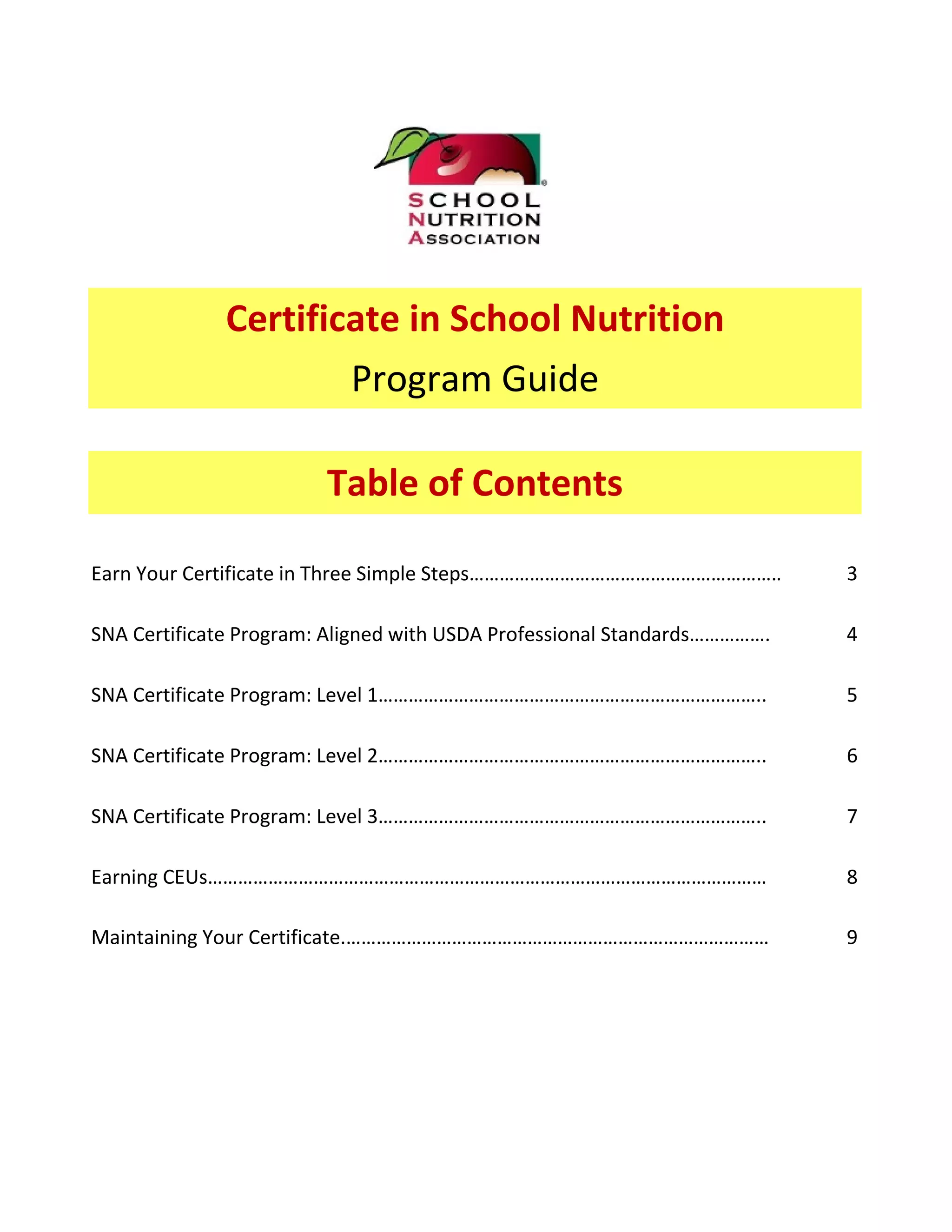 Sna certificate guidejune2015a | PDF