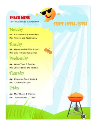 Snack & lunch menu | PDF