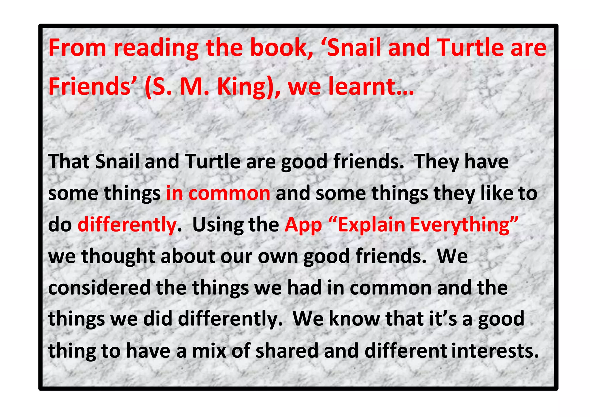 Snail and Turtle Are Friends Learning | PPT