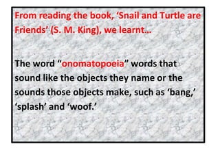 Snail and Turtle Are Friends Learning | DOCX
