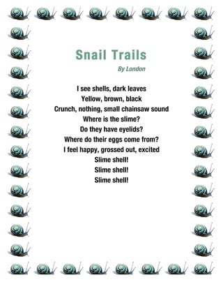 Snail trail poem anthology ripon 2014 3rd grade | PDF