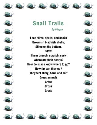 Snail trail poem anthology ripon 2014 3rd grade | PDF
