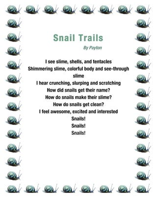 Snail trail poem anthology ripon 2014 3rd grade | PDF