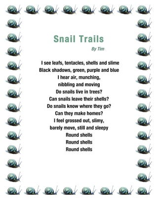 Snail trail poem anthology ripon 2014 3rd grade | PDF