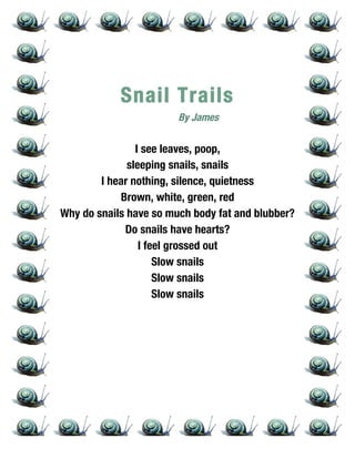 Snail trail poem anthology ripon 2014 3rd grade | PDF