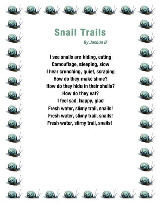 Snail trail poem anthology ripon 2014 3rd grade | PDF