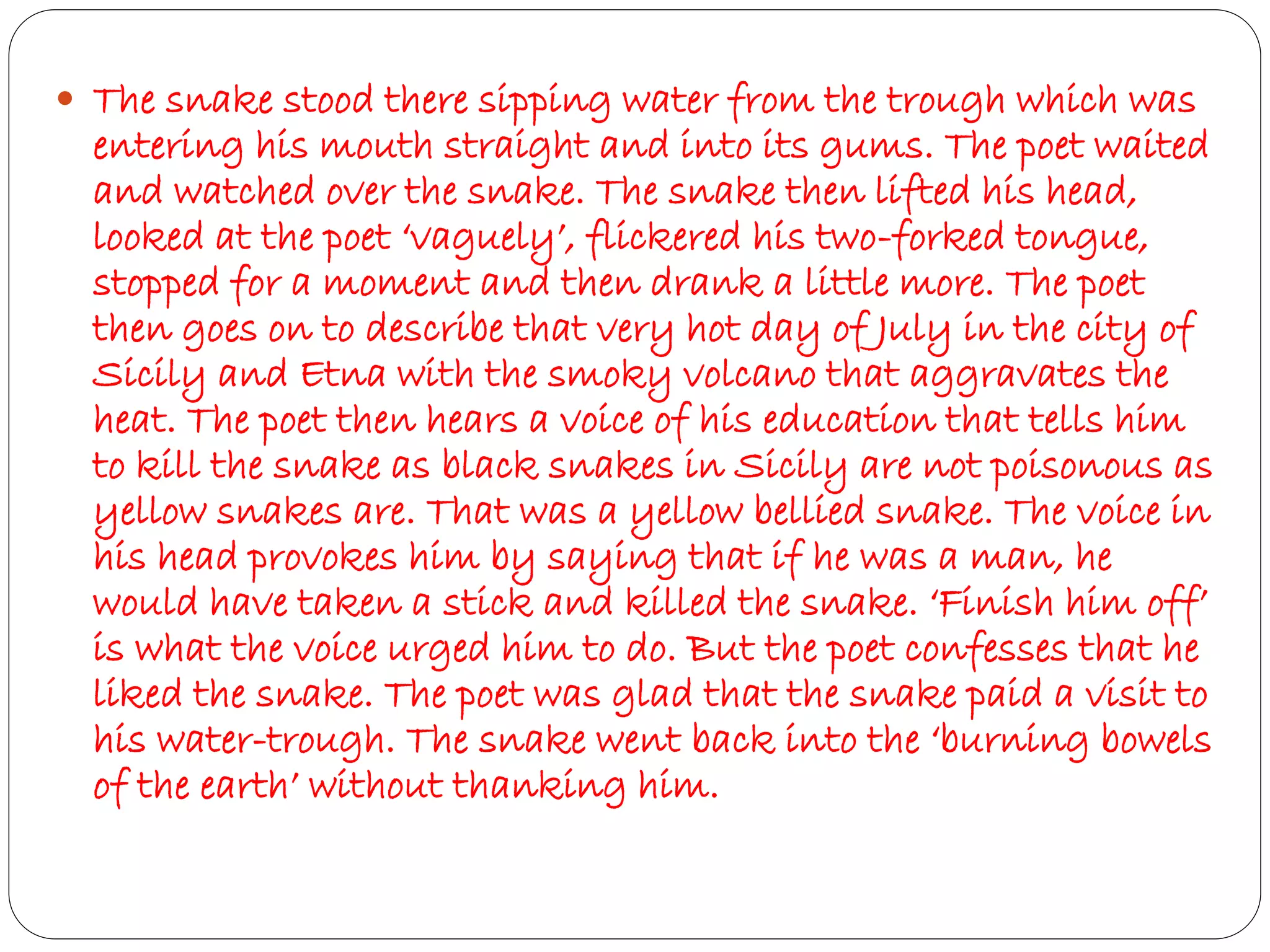 Snake by D H Lawrence | PPTX