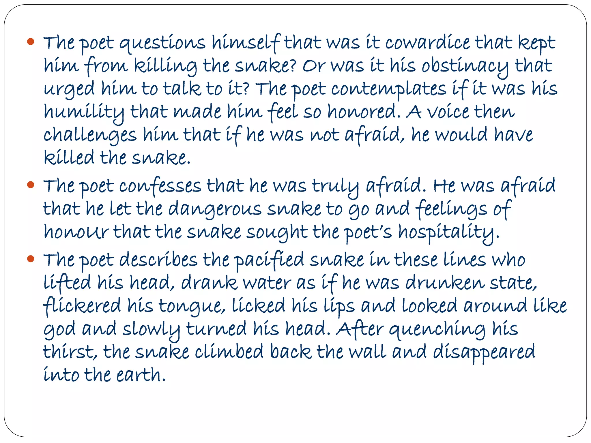 Snake by D H Lawrence | PPTX
