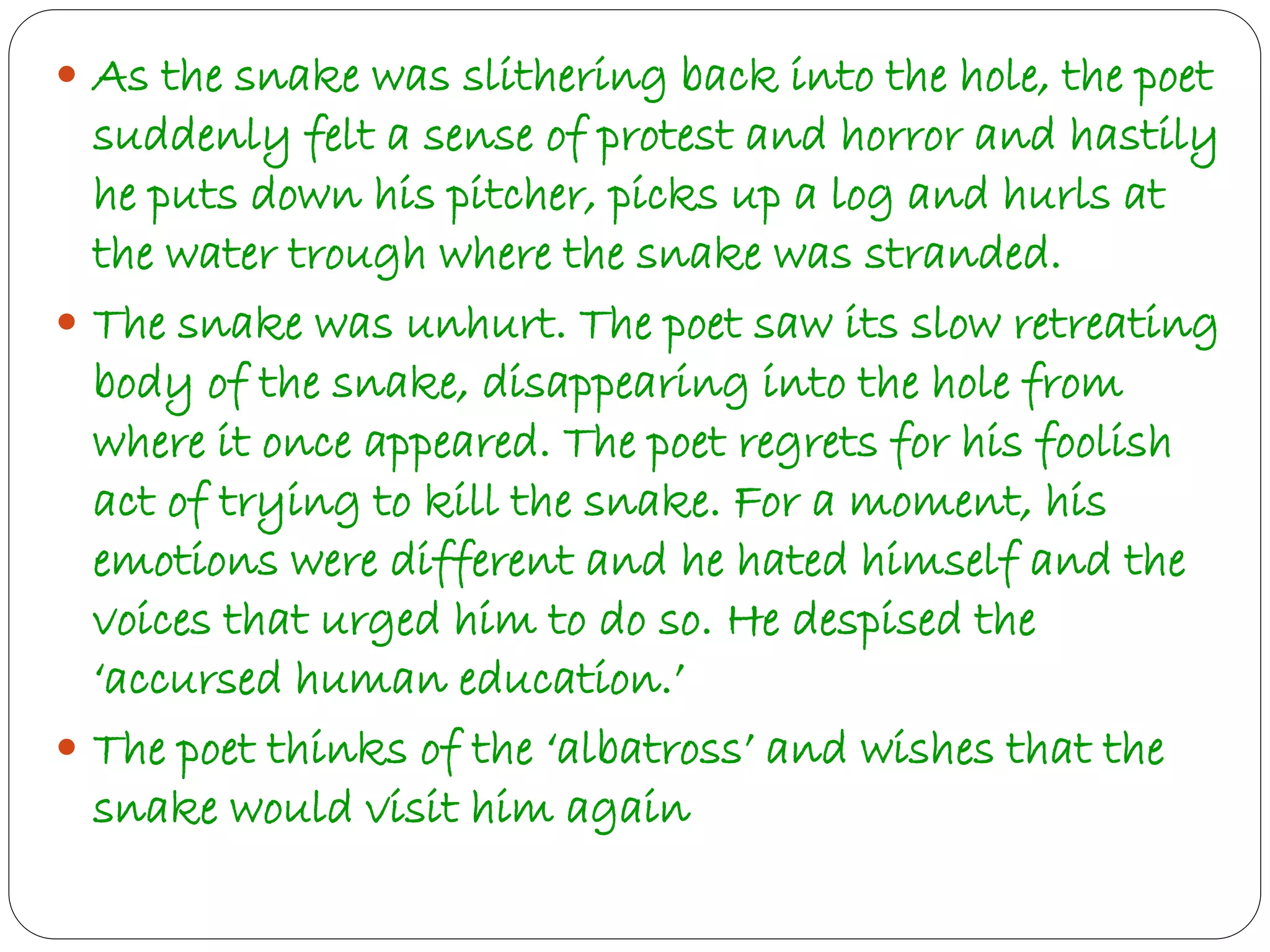 Snake by D H Lawrence | PPTX
