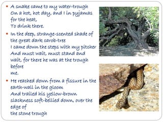 Snake by D H Lawrence | PPTX