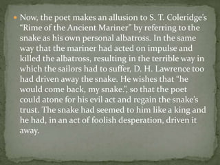 Snake by D.H lawrence | PPTX