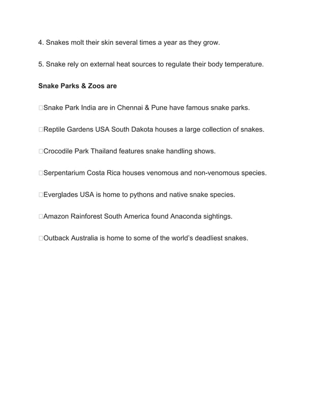 Snake are found on every continent except Antarctica. | PDF