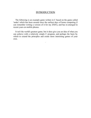 Snake game implementation in c | DOC