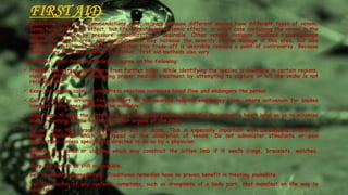 Snake bite | PPTX | First Aid | Injuries