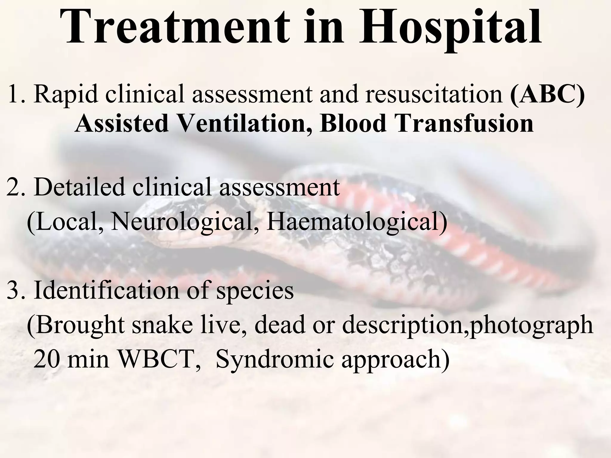 management of Snake bite | PPTX