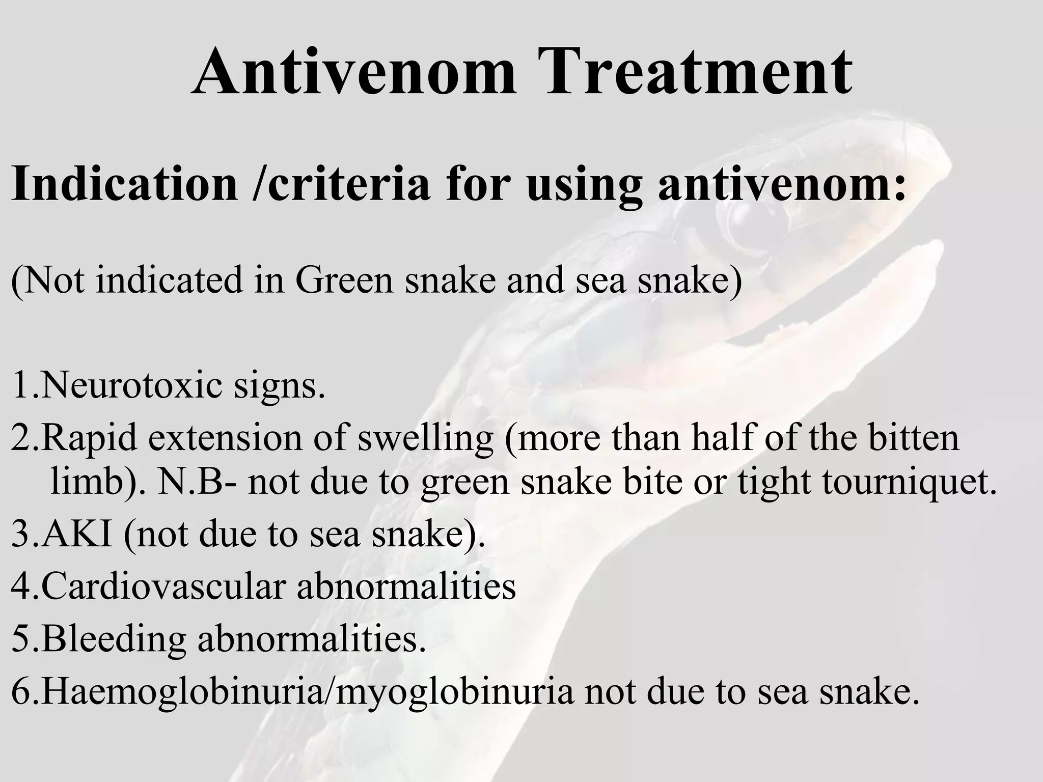 management of Snake bite | PPTX