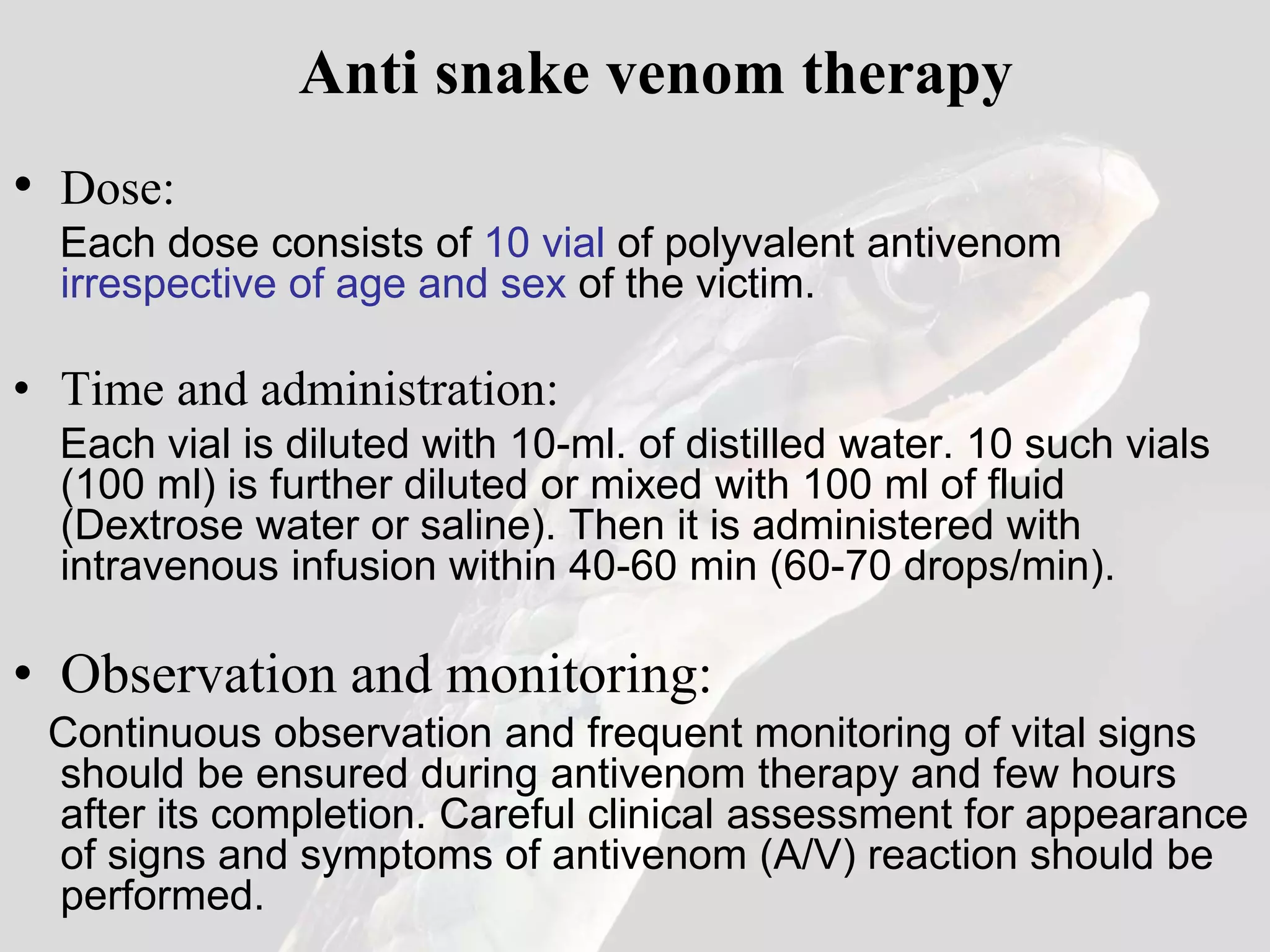 management of Snake bite | PPTX