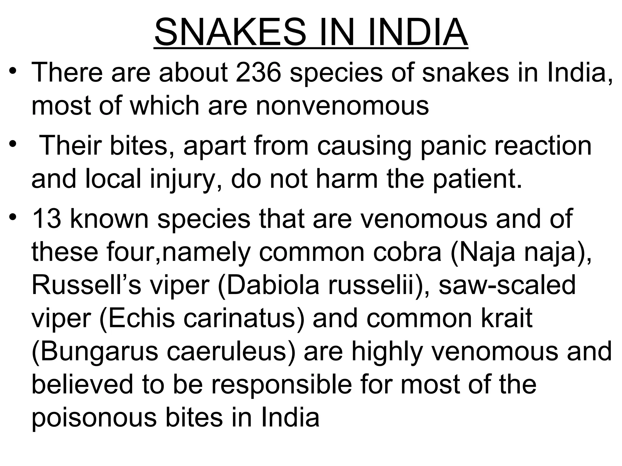 Snake bite in pediatrics | PPT