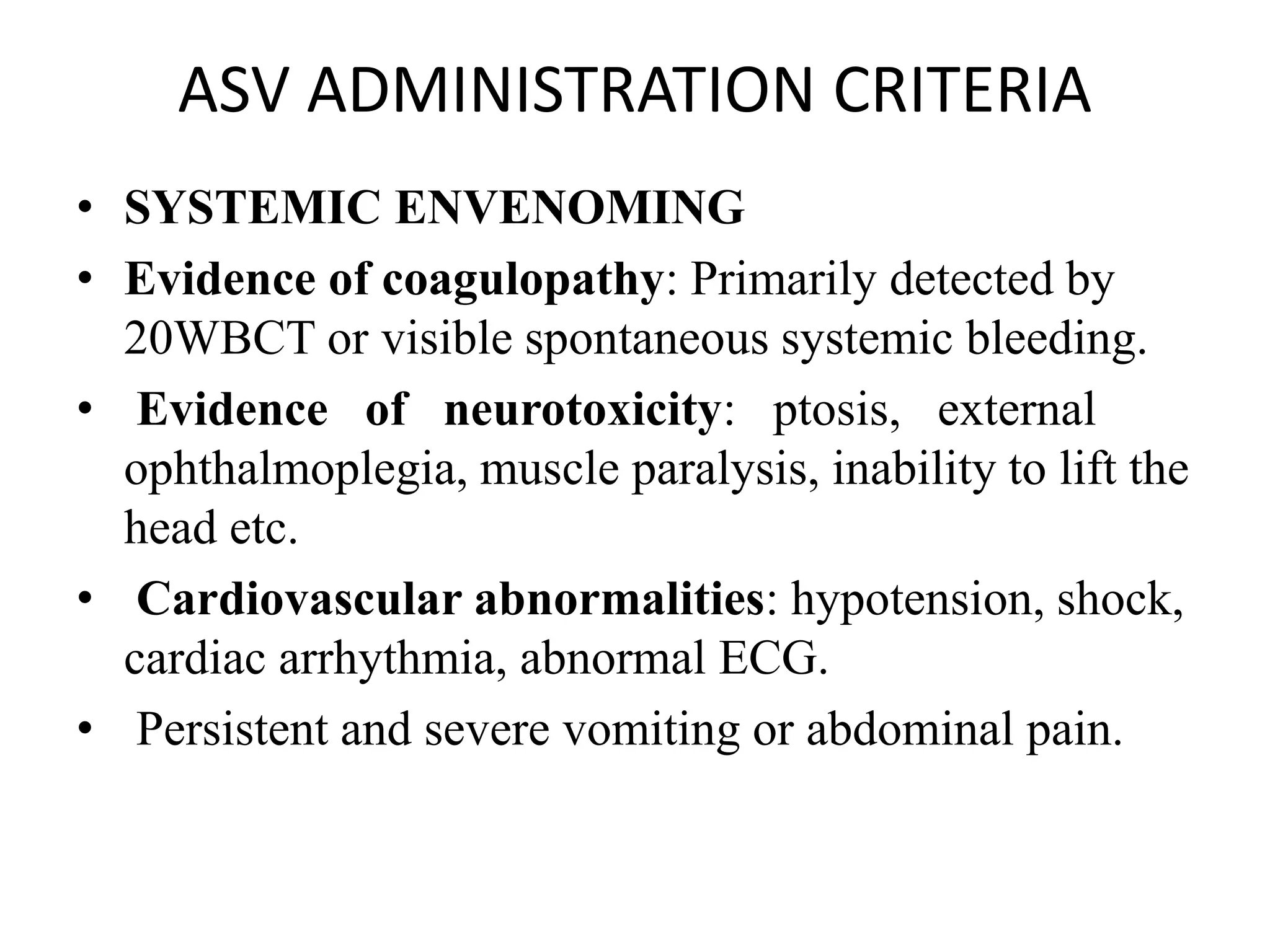 Snake bite - ASV Protocols and Management - Antisnake Venom | PPTX