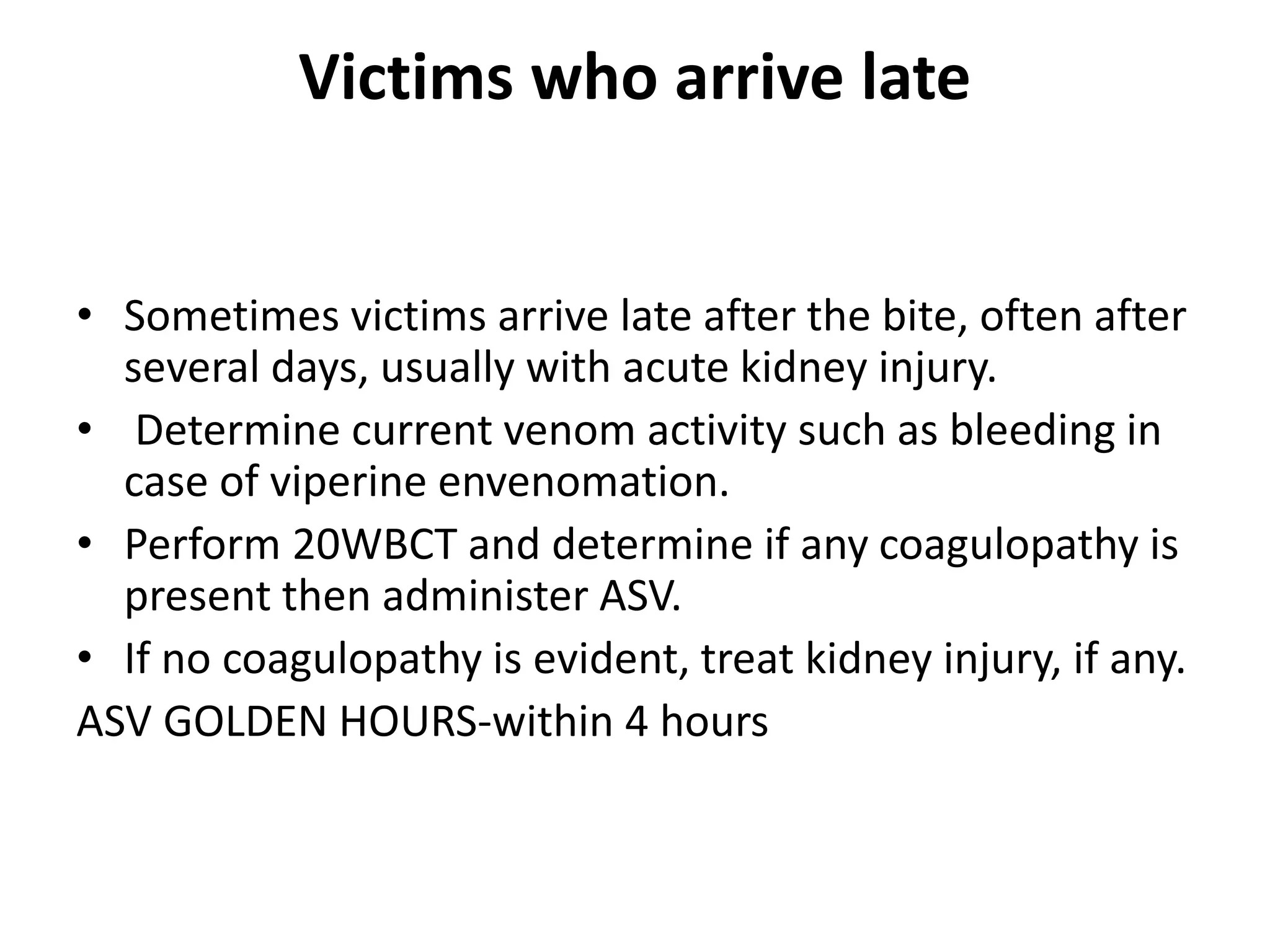 Snake bite - ASV Protocols and Management - Antisnake Venom | PPTX