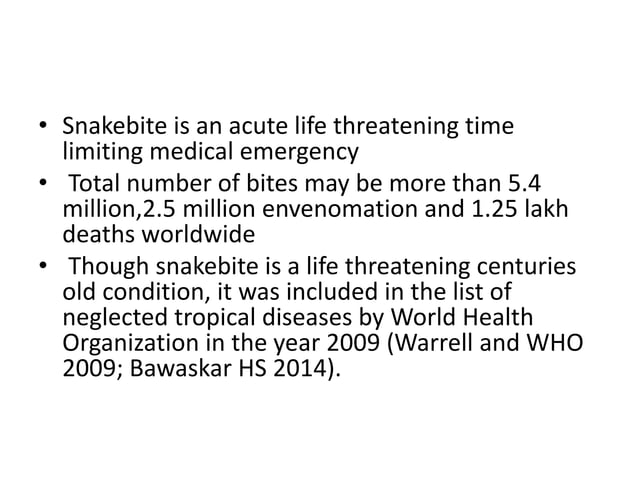 Snake bite - ASV Protocols and Management - Antisnake Venom | PPTX ...