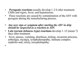 Snake bite - ASV Protocols and Management - Antisnake Venom | PPTX