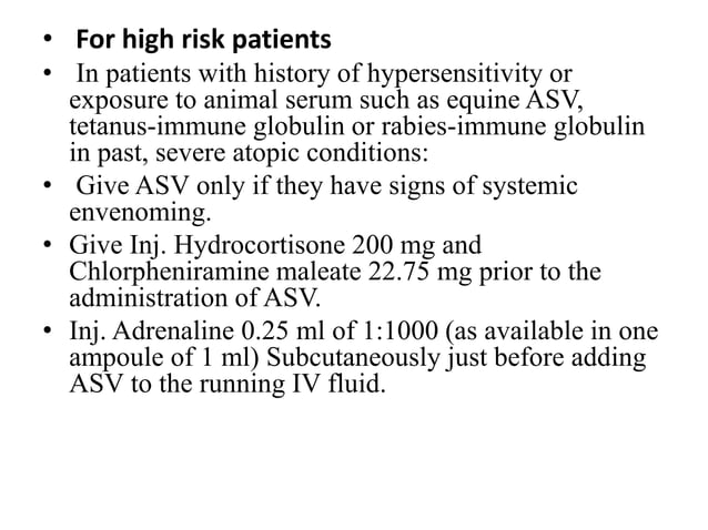 Snake bite - ASV Protocols and Management - Antisnake Venom | PPTX ...